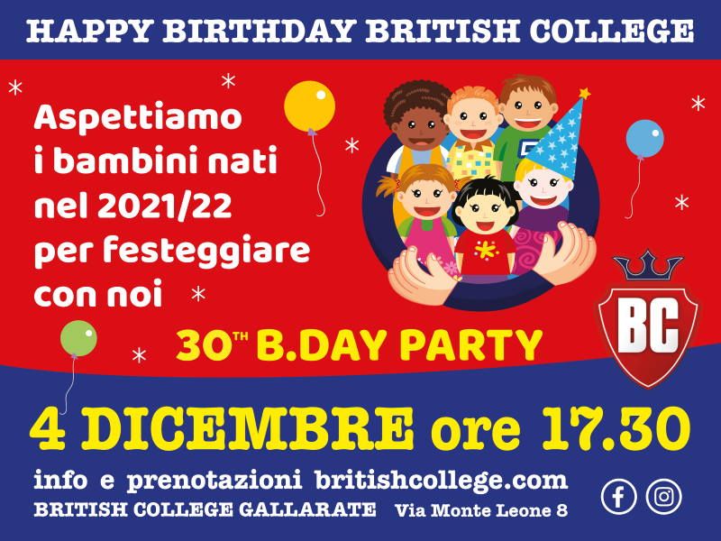 Happy Birthday British College, giocare in inglese per i 30 anni dell'asilo